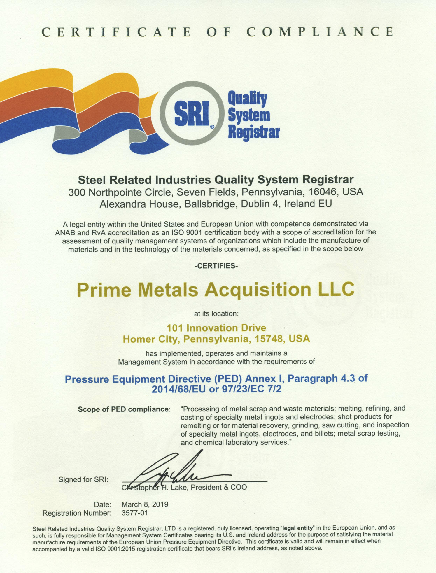 Quality - Prime Metals & Alloys